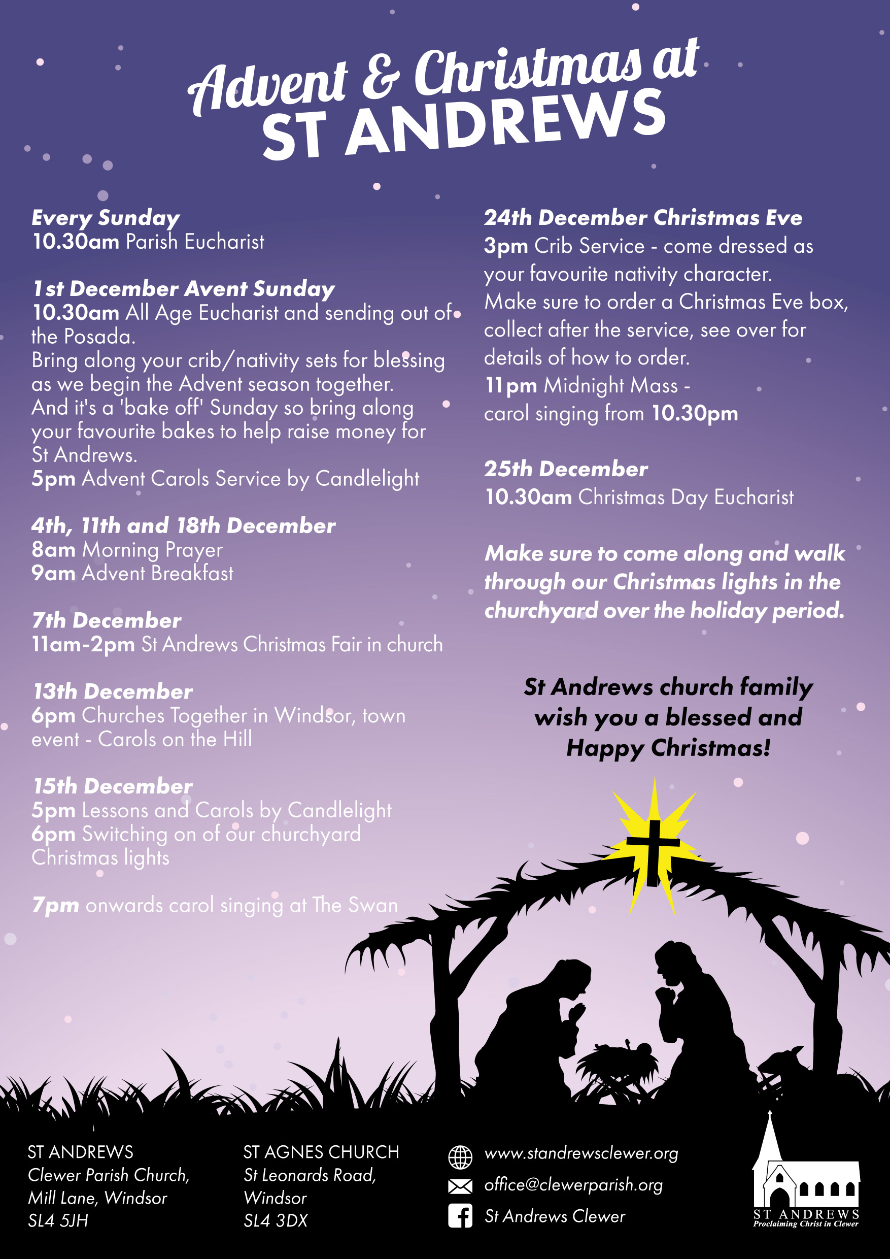 Advent & Christmas Flyer 2024 - St Andrews Clewer